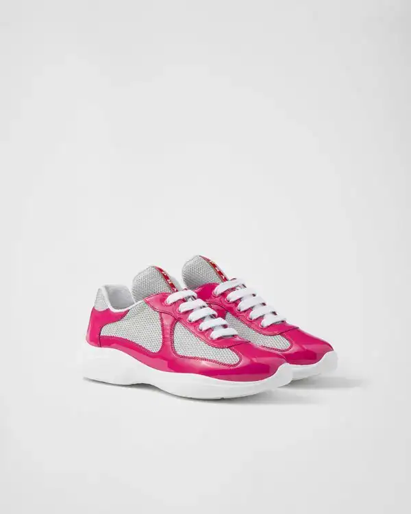 Prada America'S Cup Biker Sneakers - Peony Pink | Editorialist